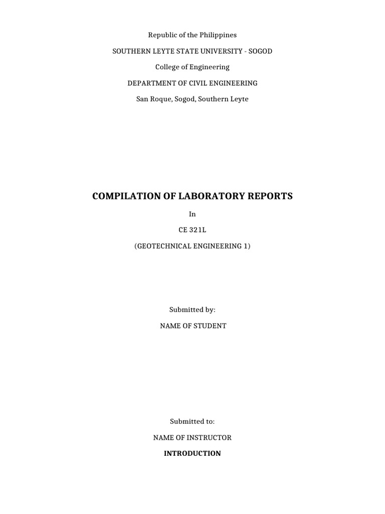 Laboratory Report Formatgeo | PDF