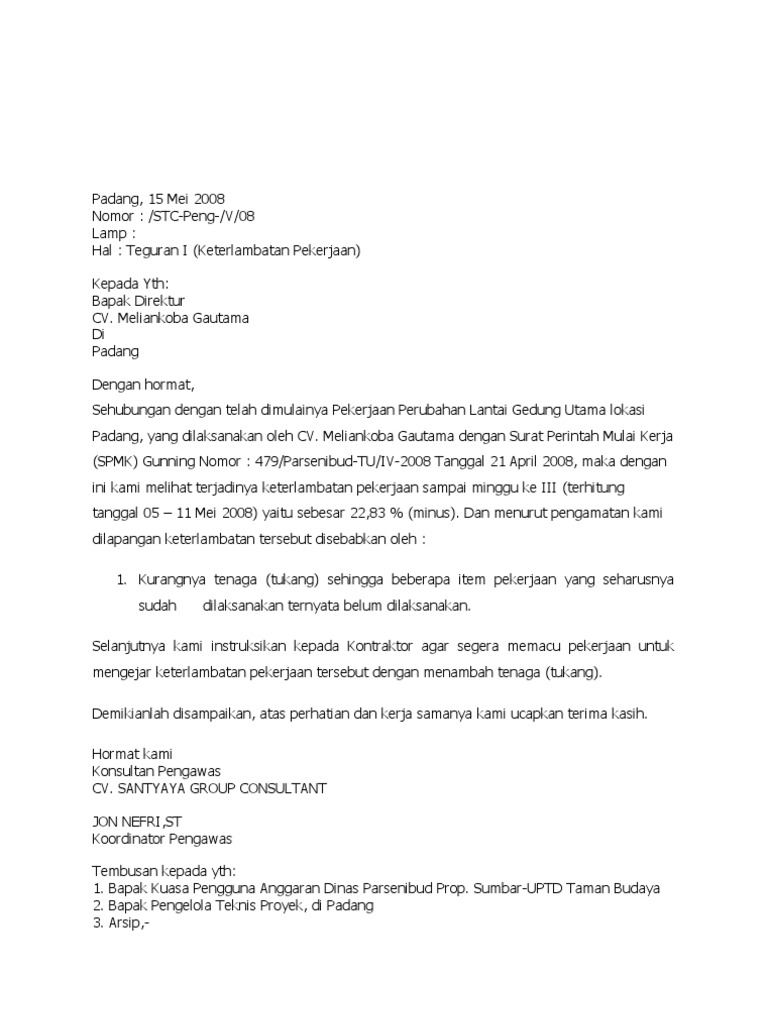 Contoh Teguran | PDF