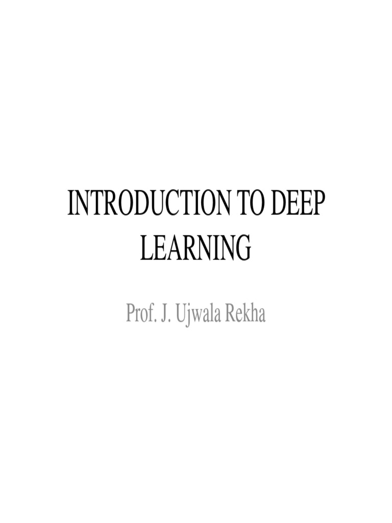 Introduction To Deep Learning | PDF