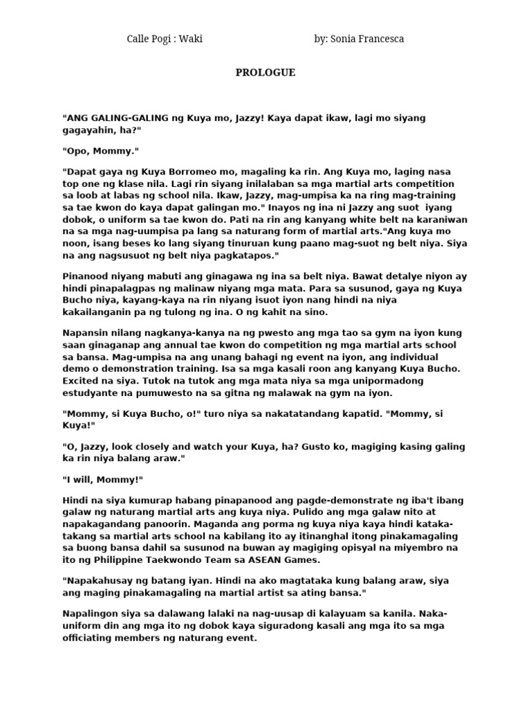 Calle Pogi - Waki | PDF