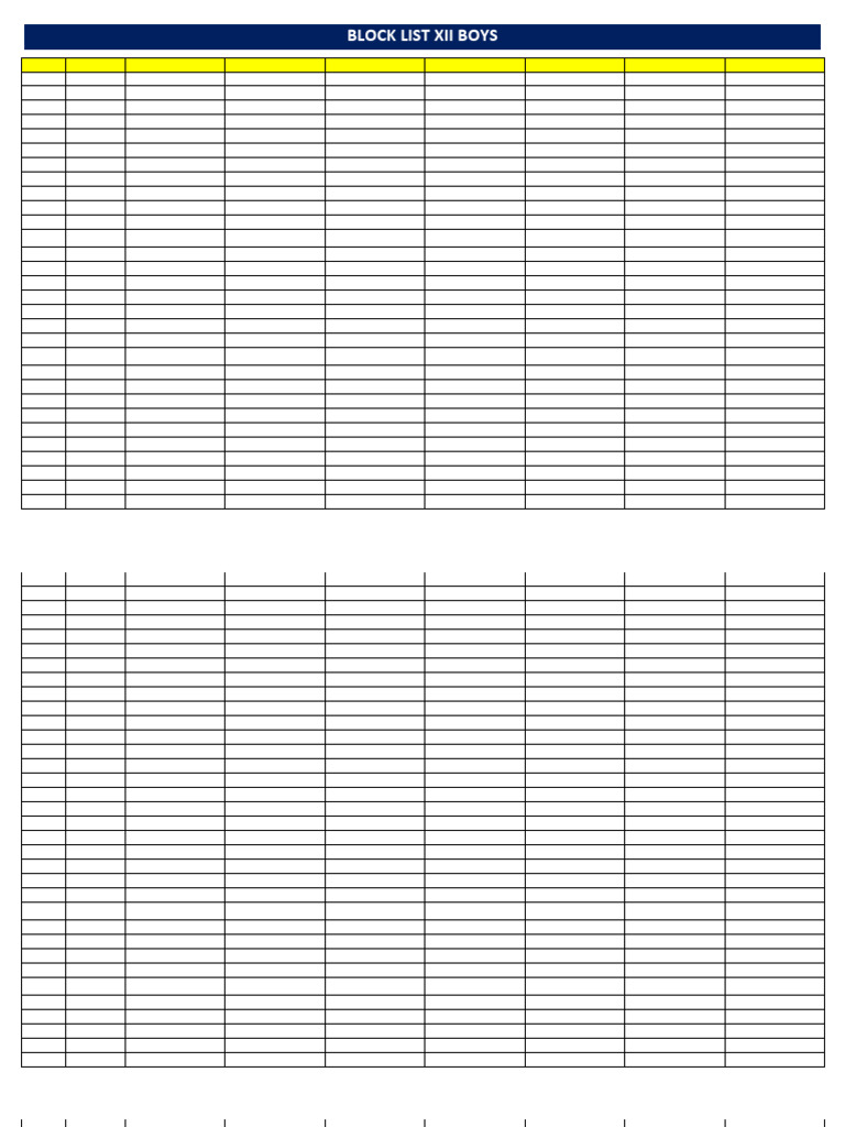 Xii Boys Block List | PDF