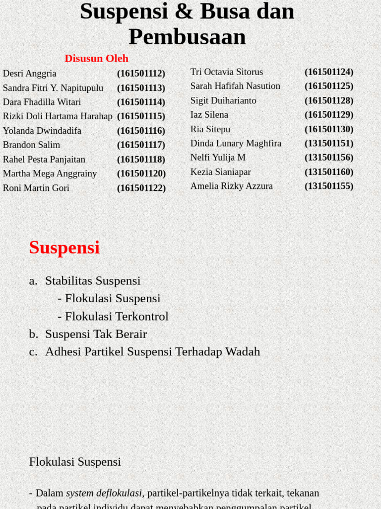 Suspensi & Busa Dan Pembusaan | PDF