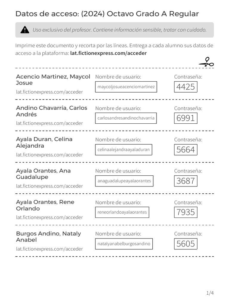 Accesos 2024 Octavo Grado A Regular | PDF