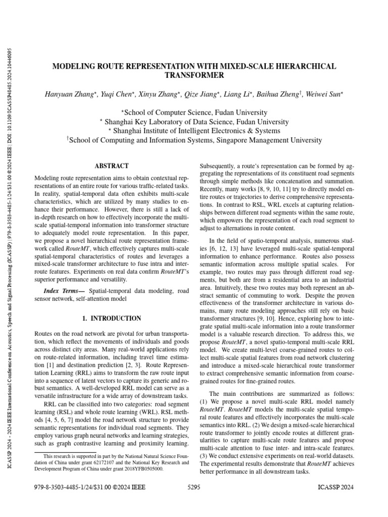 Modeling Route Representation With Mixed Scale Hierarchical Transformer Pdf