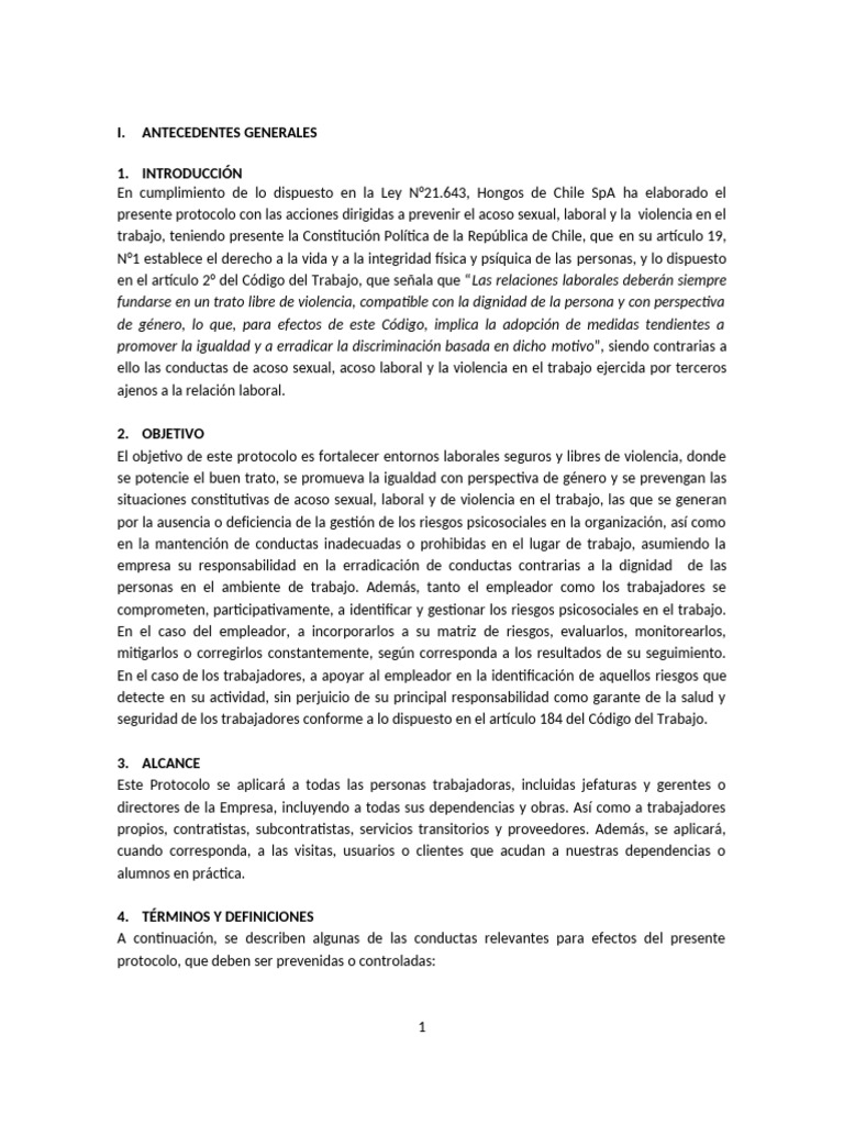 Protocolo Ley Karin | PDF