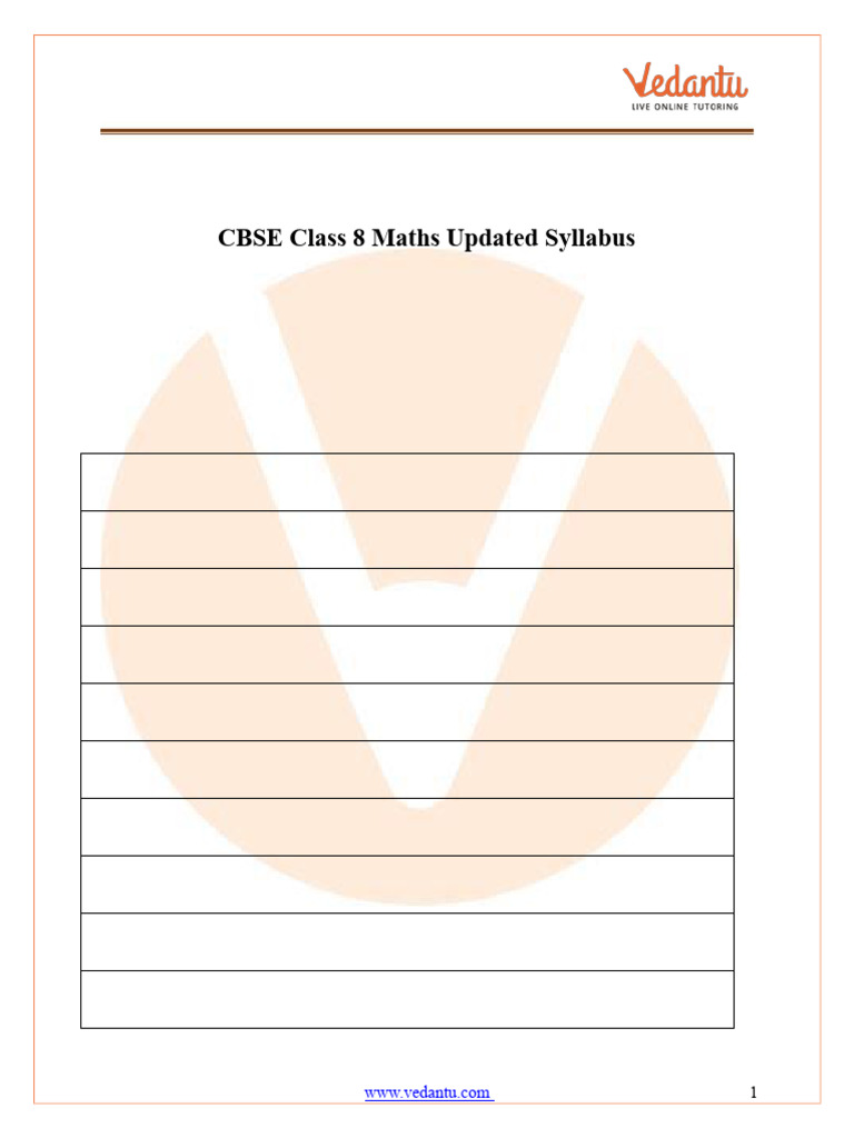 CBSE Class 8 Maths Syllabus 2024-25_ Revised PDF Download | PDF