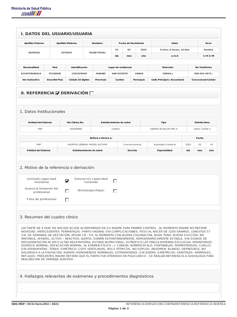 SNS MSP HCU Form 053 2021 | PDF