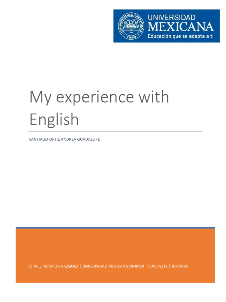 My Experience With English | PDF | English Language | Learning