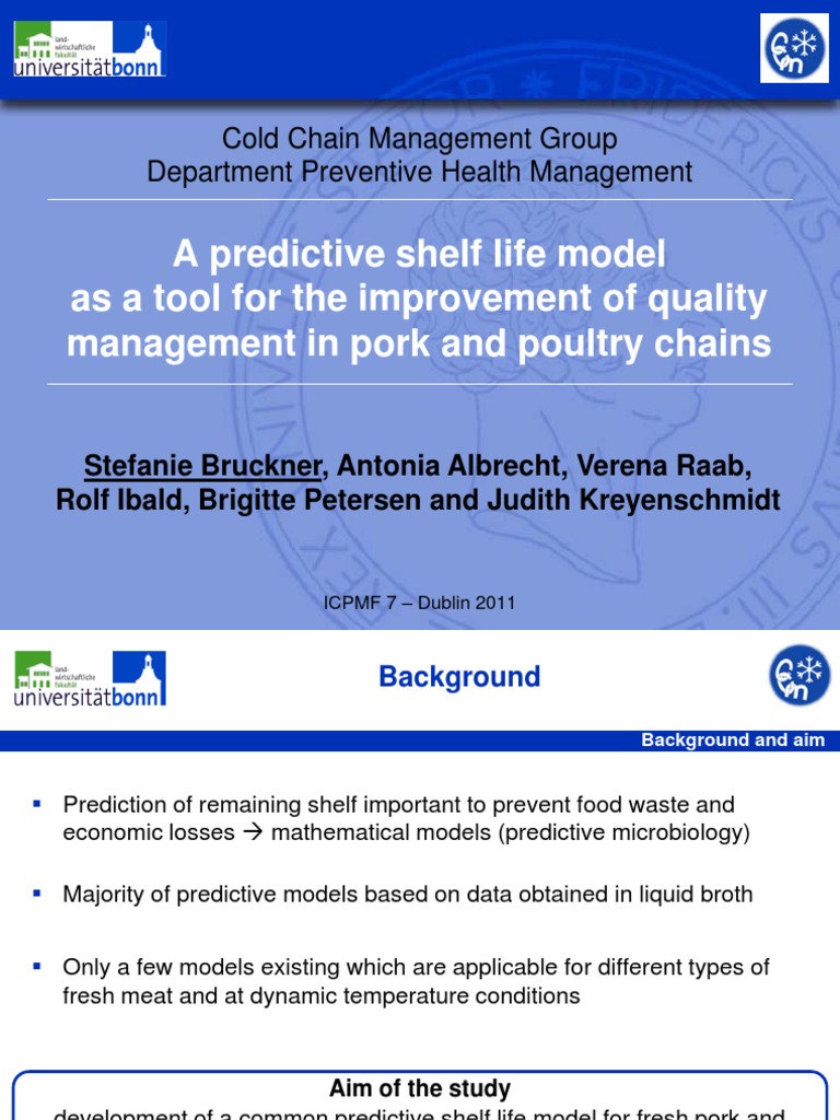 A Predictive Shelf Life Model As A Tool For The Improvement of Quality ...