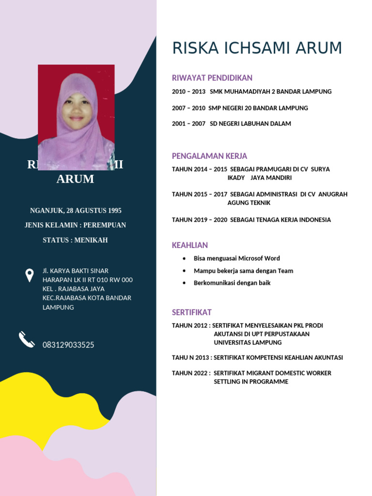 CV RISKA ICHSAMI ARUM | PDF