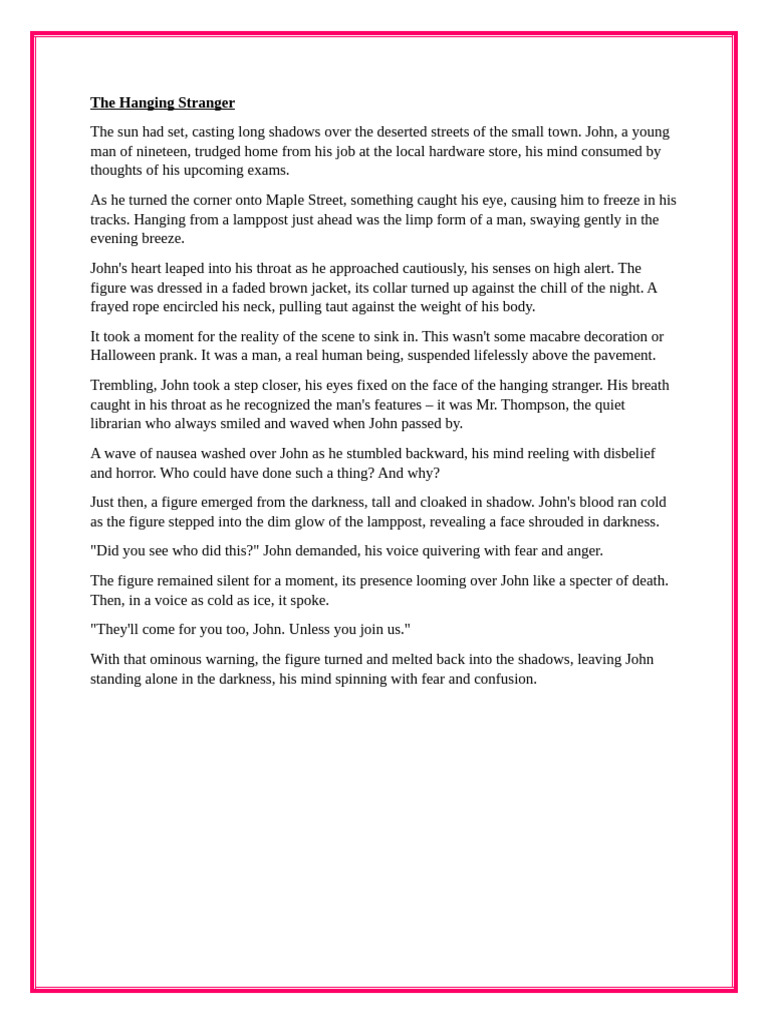 The Hanging Stranger. | PDF