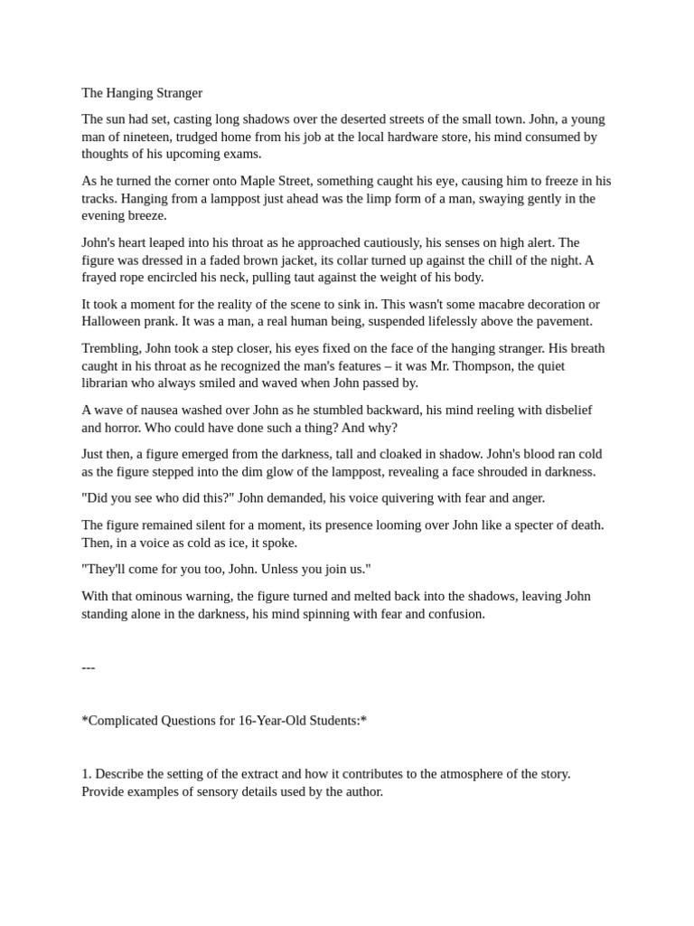 The Hanging Stranger | PDF