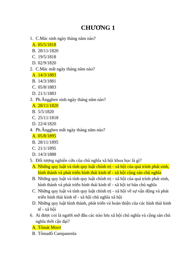 CNXH&KH - Chương 1 | PDF