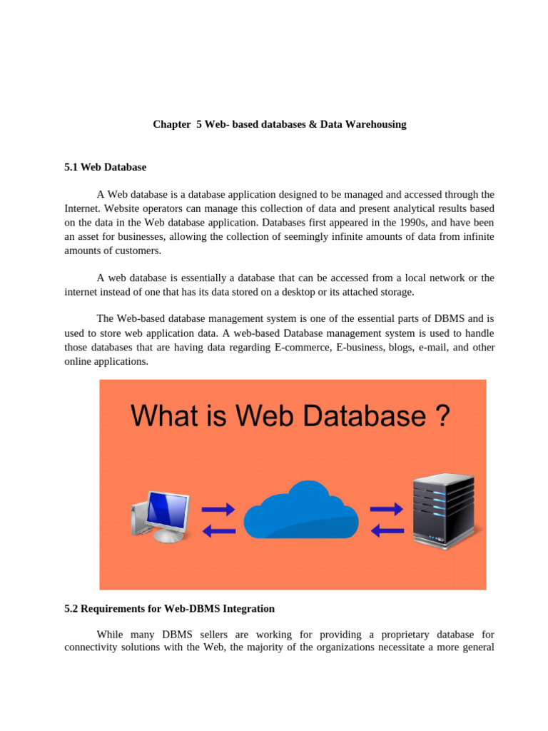 Unit 5.1 DBMS | PDF | Databases | Data Warehouse