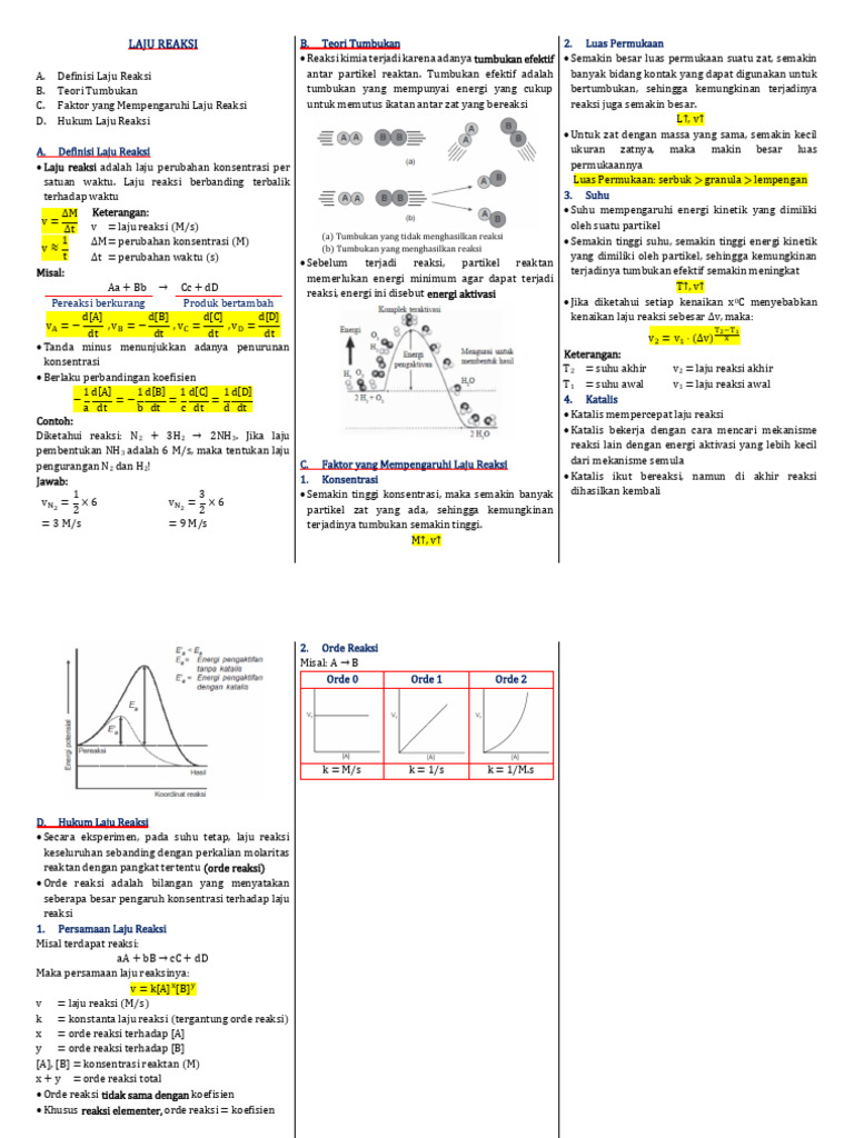 Xi 3 Laju Reaksi | PDF