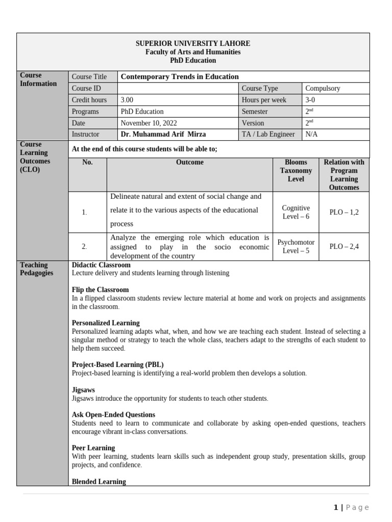 Contemporary Trends in Education | PDF