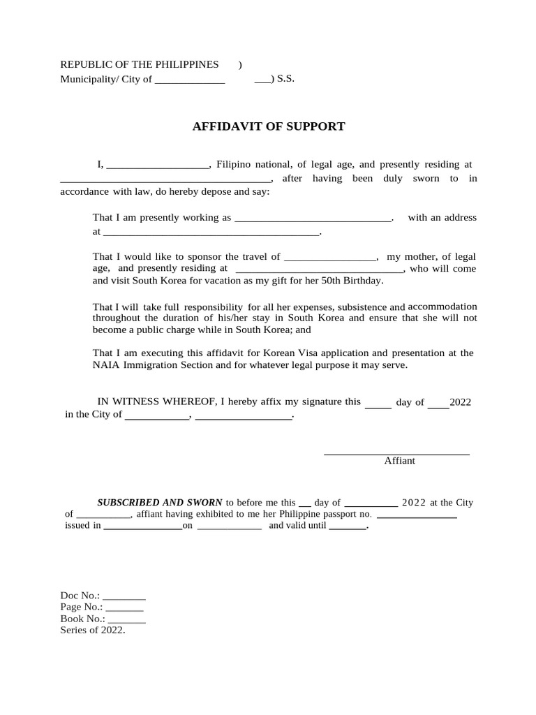 Affidavit Support | PDF