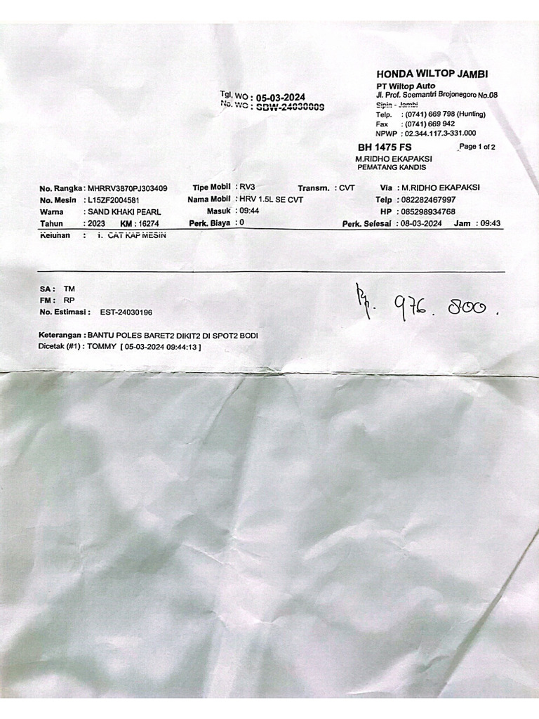 Kwitansi TN Dedy | PDF