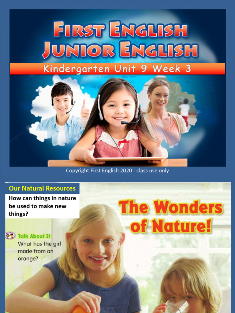 F1English Kindergarten Unit 9 Week 3 | PDF