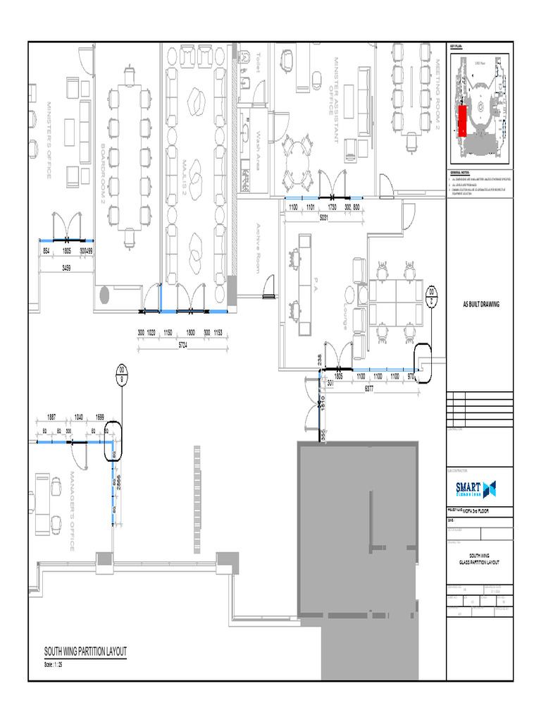 Double Glass Partition Drawing South and North Wing (AB) | PDF