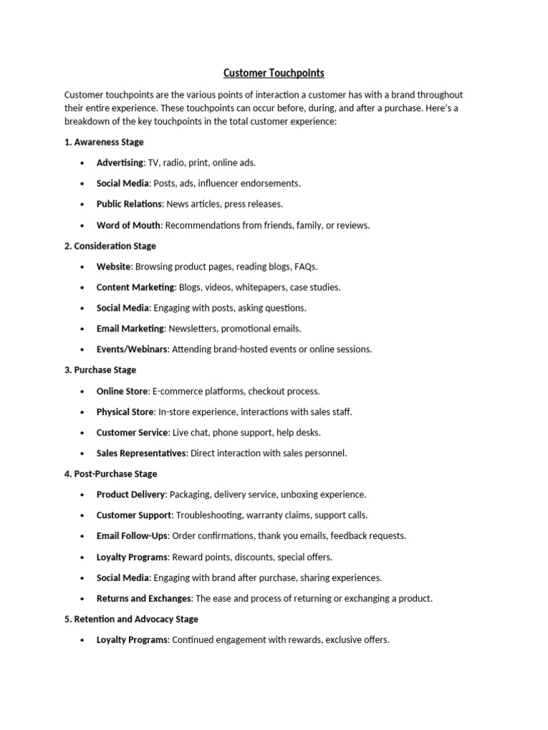 Customer Touchpoints | PDF