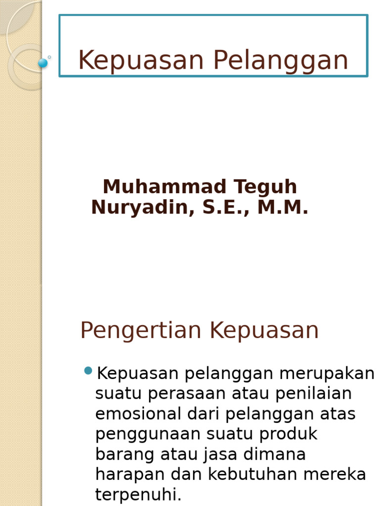Kepuasan Pelanggan | PDF