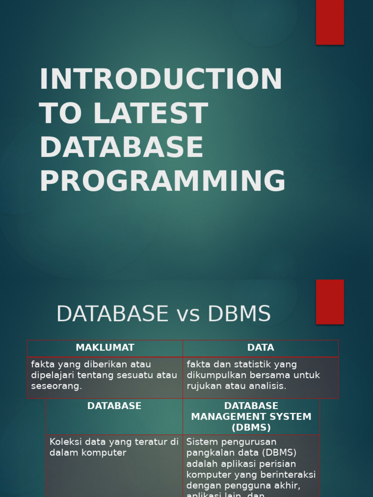 K1 Introduction To Latest Database Programming | PDF