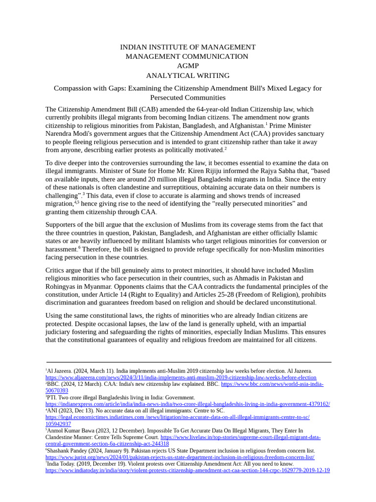 Analytical Writing CAA | PDF