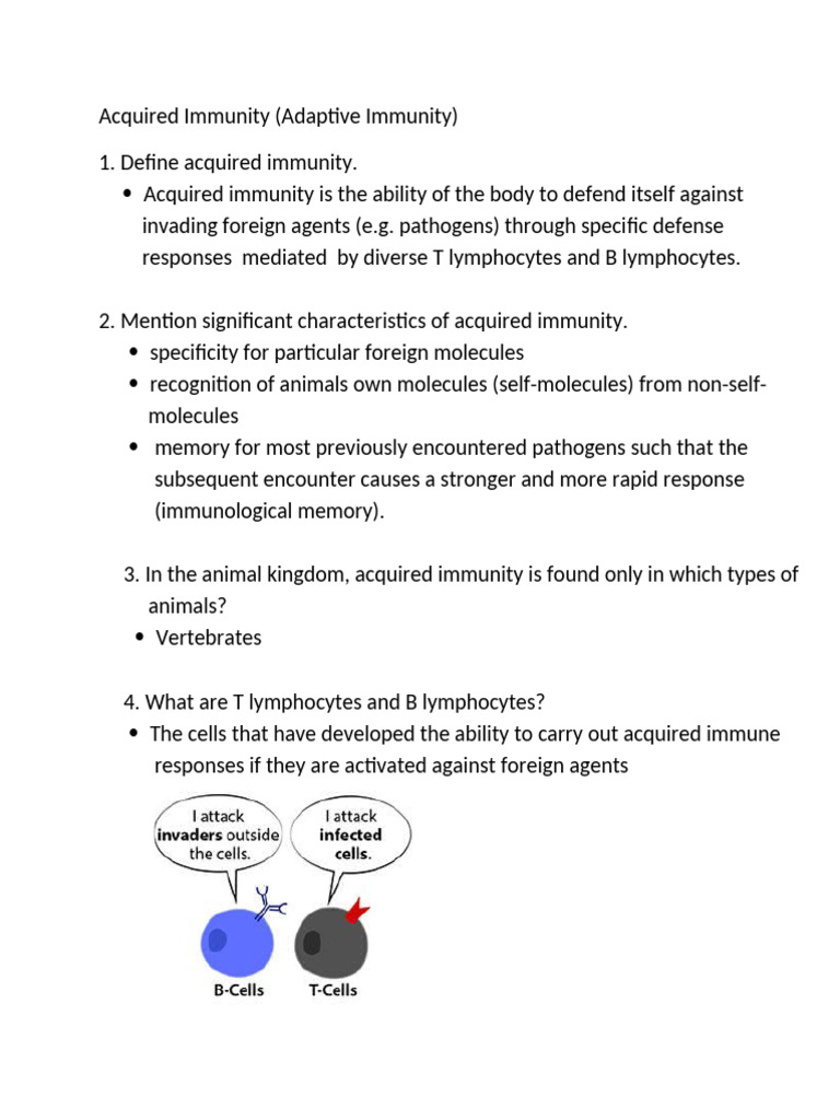 Acquired Immunity | PDF