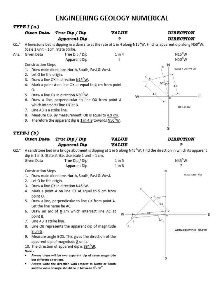 Engineering Geology Numericals | PDF | Euclidean Geometry | Science & Mathematics