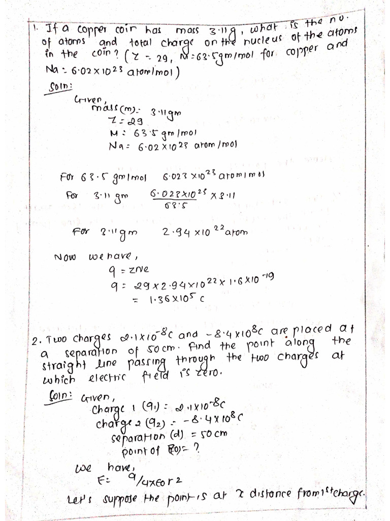 Electric Field and Force Tutorial | PDF