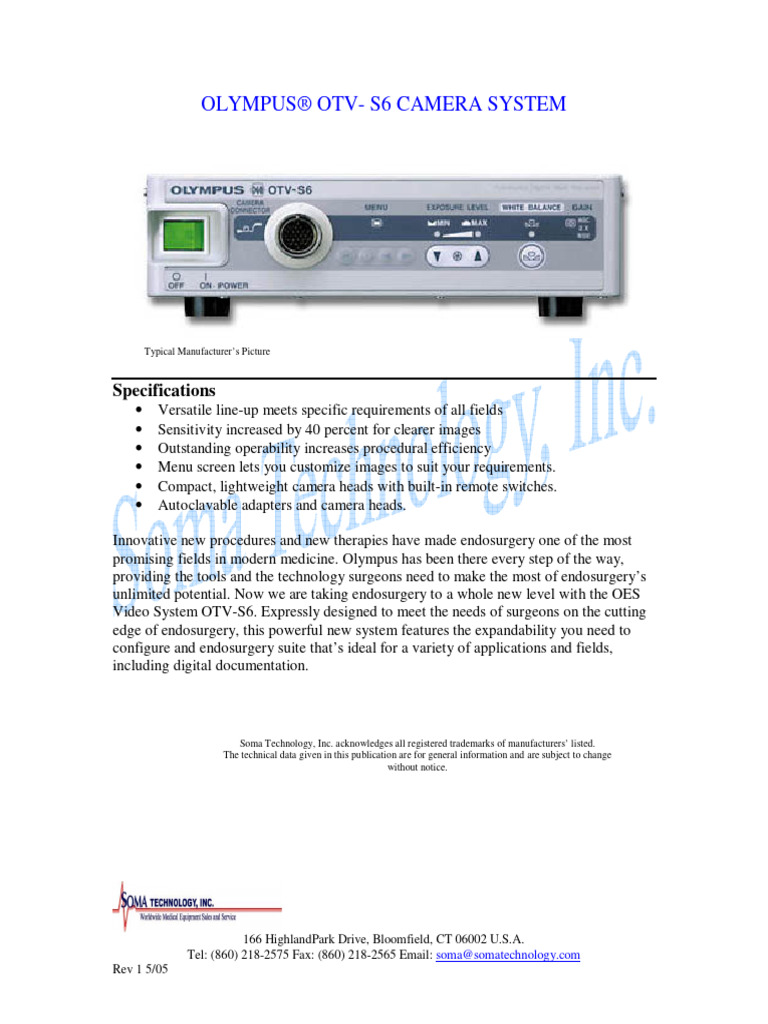Olympus Otv s6 Camera System | PDF