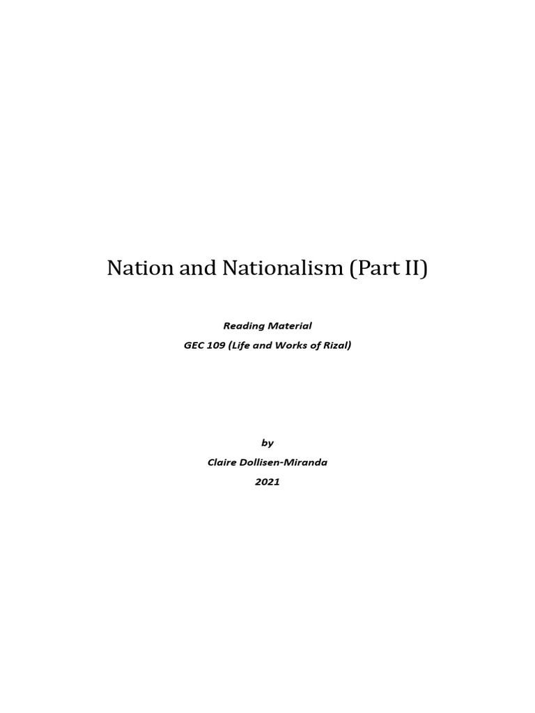 Chapter 2-Nation and Nationalism (Part 2) | PDF