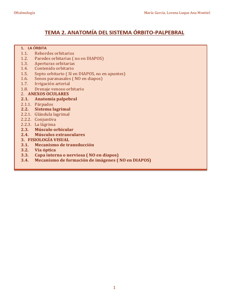 TEMA 2 Oftalmo | PDF