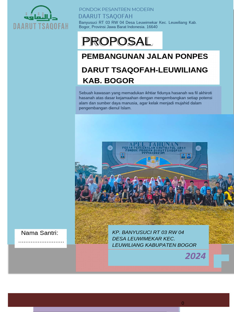 Proposal Pembangunan Untuk Santri 2024.Pdf - 20240324 - 043817 - 0000 | PDF