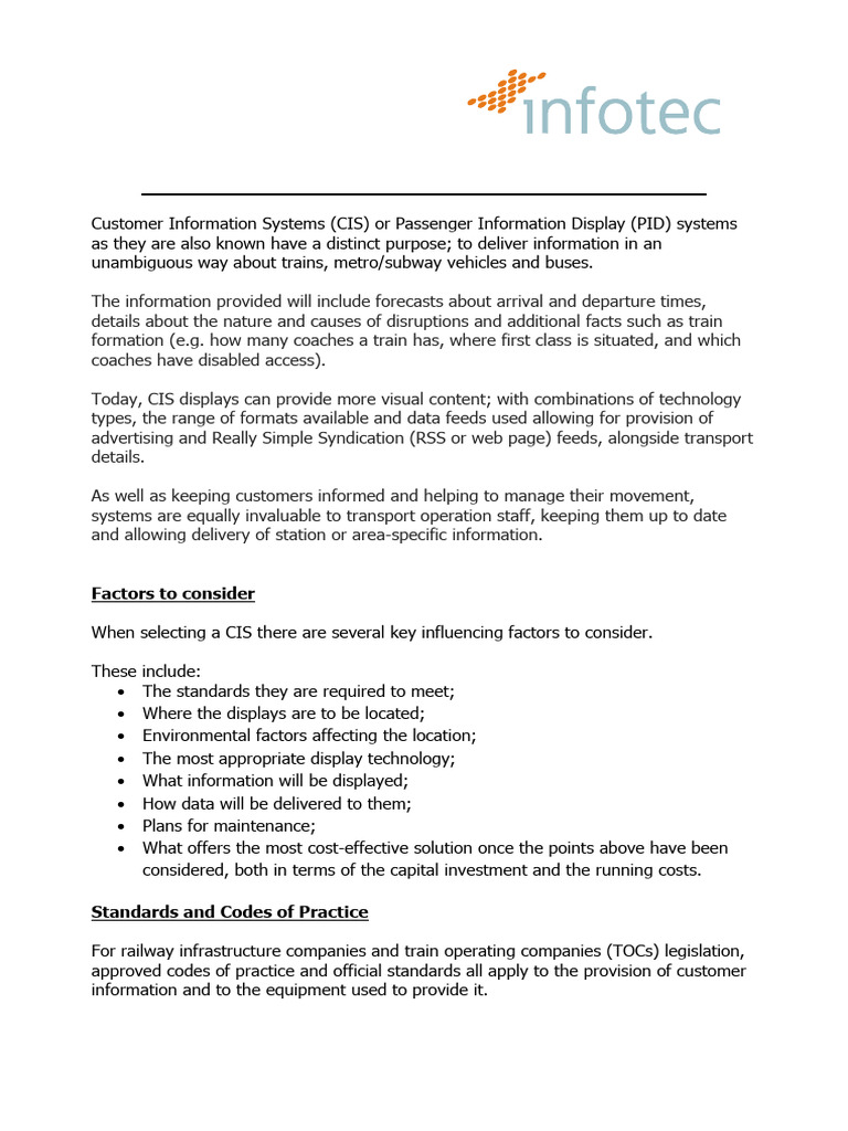Infotec Understanding Cis | PDF