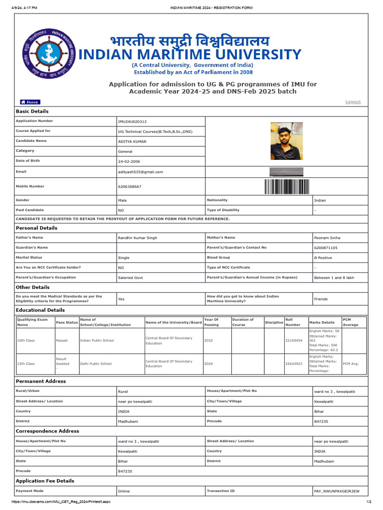 Ayush Registration Form | PDF