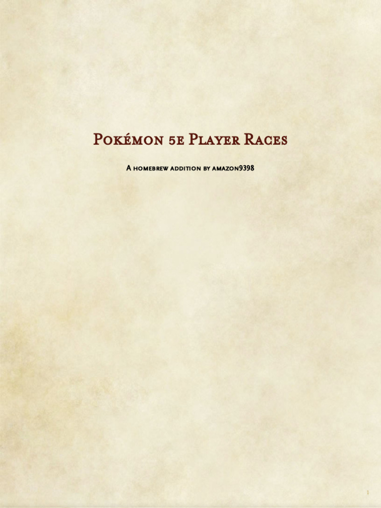 Character playable Races P5E | PDF
