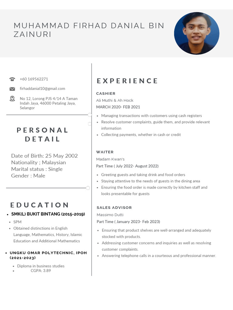 Resume Firhad Pdf