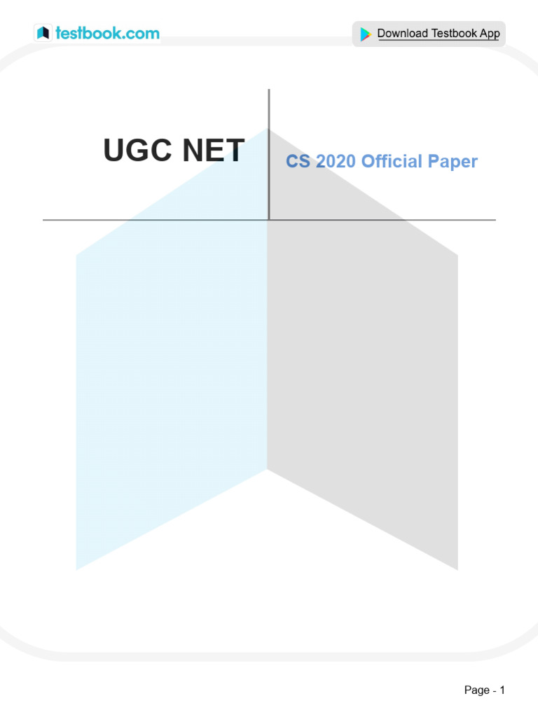 UGC NET CS 2020 Official Paper English | PDF | Computer Science | Computing