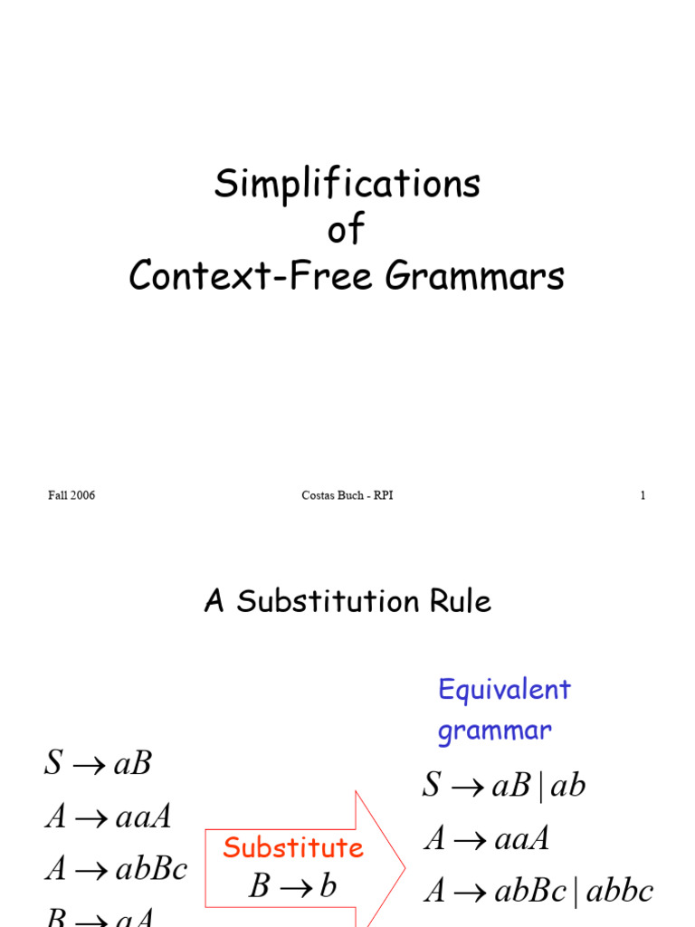CFG - Normal Form | PDF