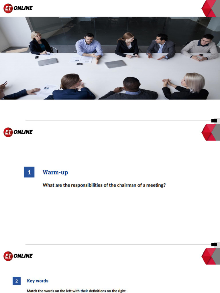 Meeting - Chairing A Meeting | PDF