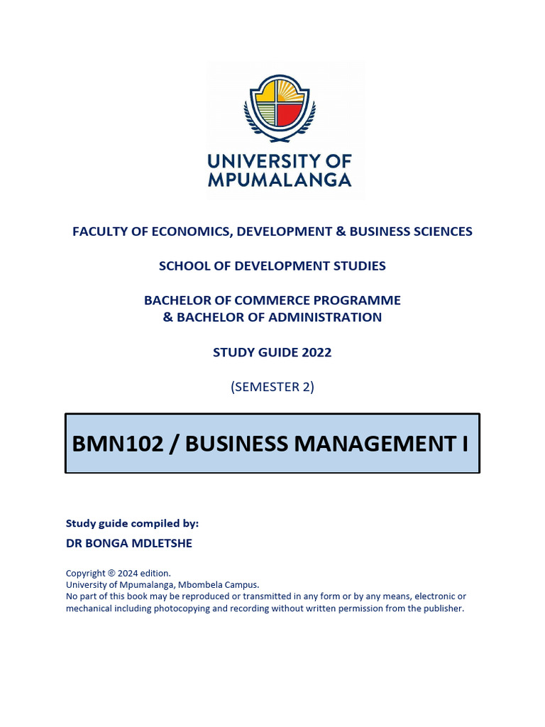 2024 BMN101 Study Guide | PDF