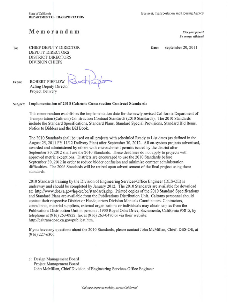 2010 Implementation Memo | PDF