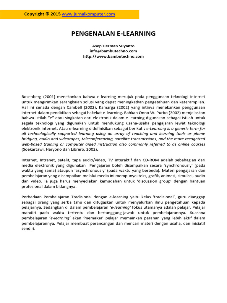 Pengenalan E-Learning | PDF
