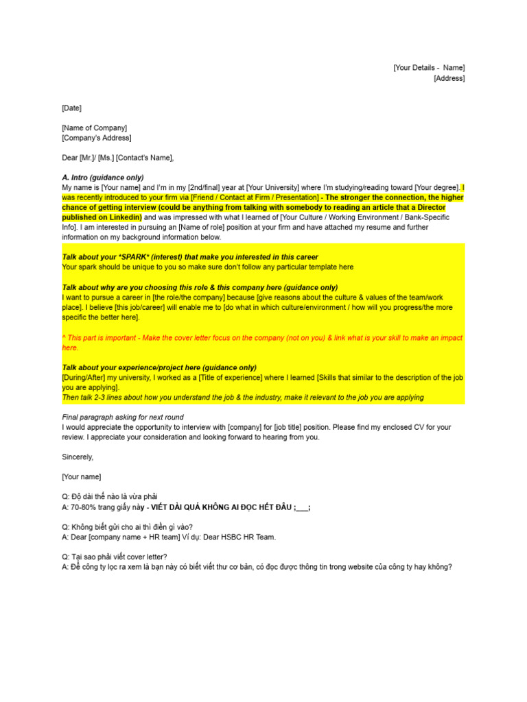 Cover Letter Template | PDF