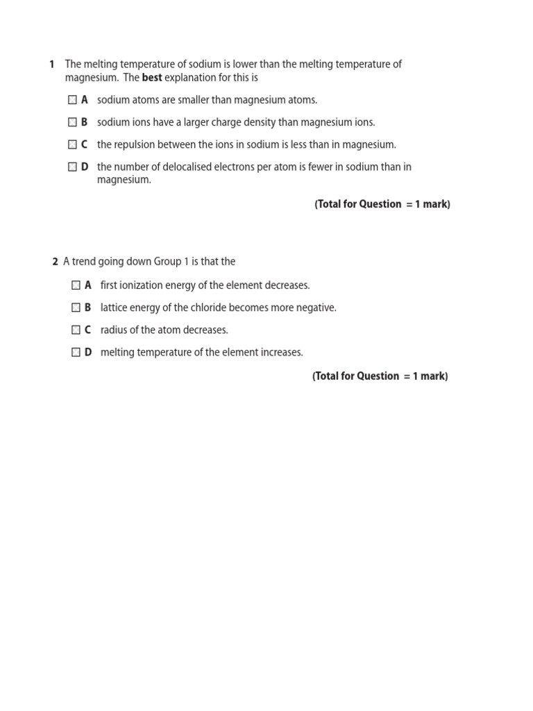 Groups 1 & 2 (Multiple Choice) 1 QP | PDF