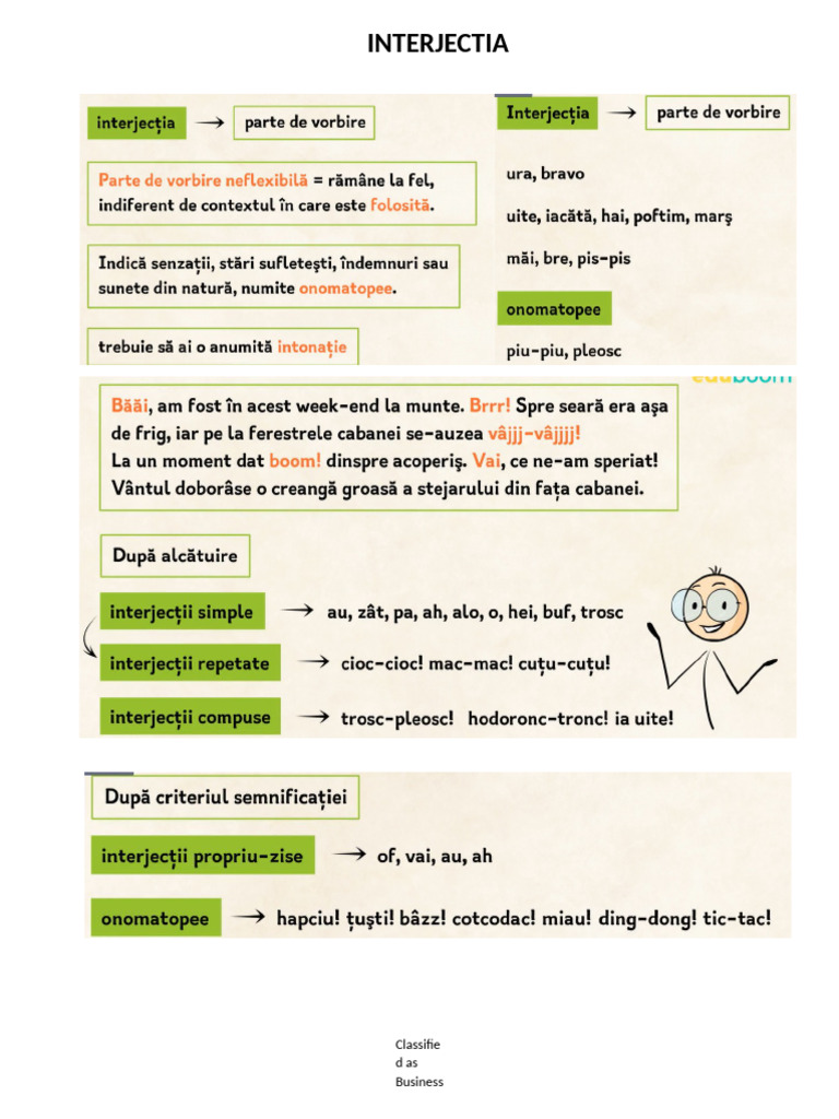 Gramatica - INTERJECTIA (Partile de Vorbire) | PDF