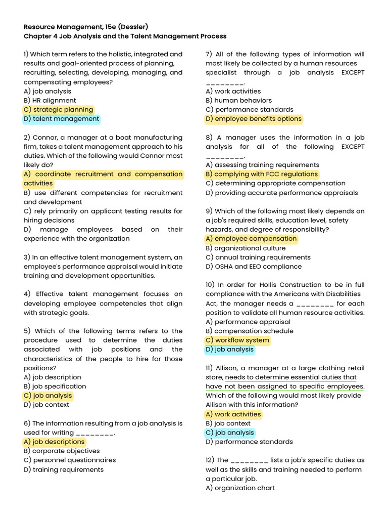 Questions - c4 - Ja & Talent Management | PDF