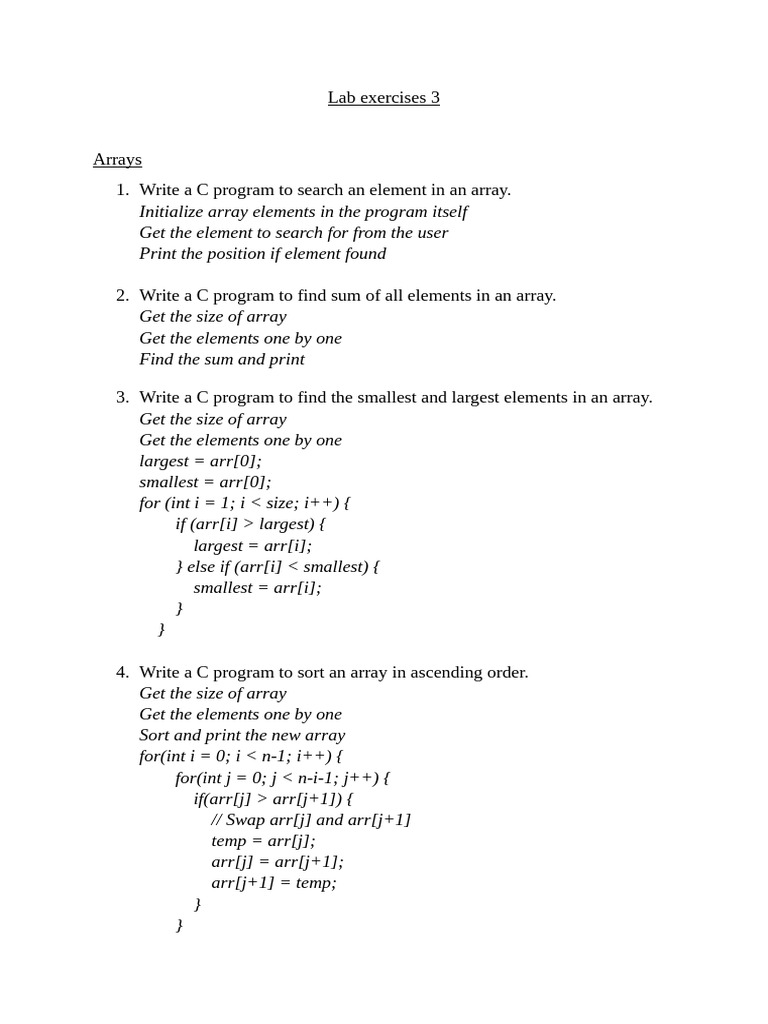 Lab Exercises 3 Hints | PDF